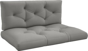 Outsunny sada 2 polštářů na paletovou sedačku 120 × 80 × 10 cm + 120 × 40 × 10 cm, UV-odolné, voděodolné – světle šedé | Aosom