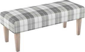 Dlouhá lavička 100x40cm barva šedá látka pletený vzor, vzorované