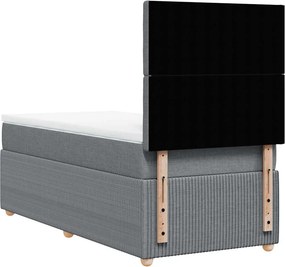 Box spring postel s matrací světle šedý 100 x 200 cm textil 3291981
