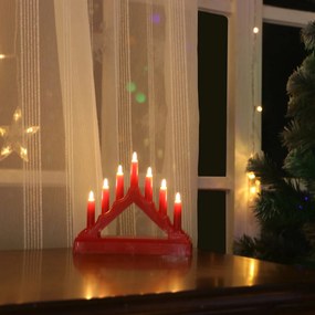 Mini vánoční plastový svícen ve tvaru oblouk, 7 svíček, různé barvy na výběr Barva: Bílá