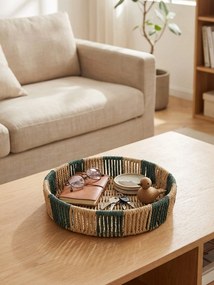 Sinsay - Pletený dekorativní tác s pruhy - zelená