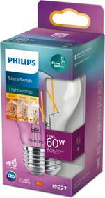 Philips 8718699772130 LED SceneSwitch žárovka 7.5-3-1.6W/60W 806-320-150 A60 E27 2700-2500-2200K 220-240V filament
