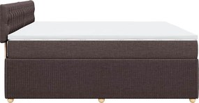 Box spring postel s matrací tmavě hnědá 180x200 cm textil 3289845