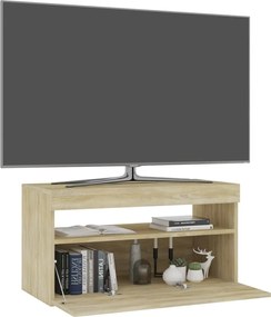vidaXL TV skříňka s LED osvětlením 75 x 35 x 40 cm [804395] Barva: šedá sonoma
