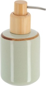 Dávkovač mýdla Elva, zelená/s dřevěnými prvky, 300 ml