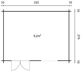 Domek Nikolas 355x294cm, 28mm