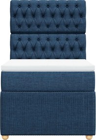 Box spring postel s matrací modrá 90x200 cm textil 3294252