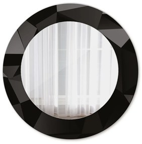 Kulaté zrcadlo tištěný rám Abstraktní černá fi 50 cm