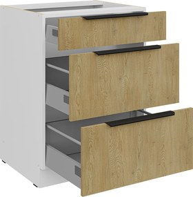 CREMONA bc | dolní skříňka 60 D 3S zásuvková | 60 cm | PREMIUM BOX | bílá/cremona