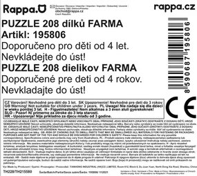 RAPPA Puzzle Farma / 208 dílků / 90 x 64 cm / od 4 let