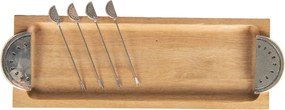 Dřevěné servírovací prkénko s melounem a párátky v dárkové krabičce - 44*14*4 cm