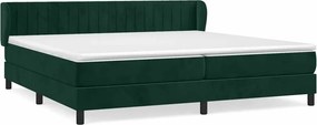 Box spring postel s matrací tmavě zelená 200x200 cm samet 3131102