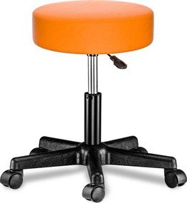 Pojízdná stolička umělá kůže oranžová 360° otočný