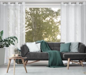 ZÁCLONA NA KROUŽCÍCH ANNA 140X250 CM BÍLÁ