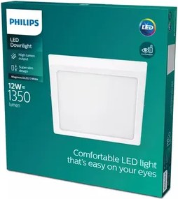 Philips Magneos bílé / Přisazené LED svítidlo / hranaté / 21 cm / 12 W