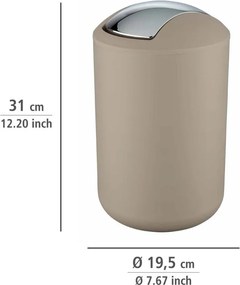 Taupe plastový odpadkový koš 6,5 l Brasil – Wenko