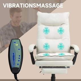 Kancelářská židle Vinsetto s 6bodovou masáží, ergonomická herní židle s funkcí polohování, výškově nastavitelná manažerská židle s podnožkou, nosnost…
