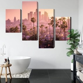 Vícedílný obraz Centrum Los Angeles Při Západu Slunce Nedostatek Nedostatek Přírodní plátno 240x150