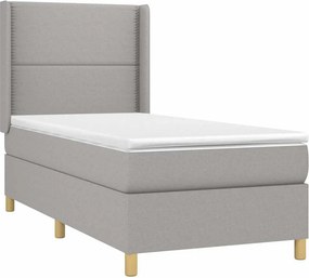 Box spring postel s matrací světle šedá 90x190 cm textil 3131873