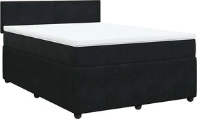 Box spring postel s matrací černá 160x200 cm samet 3290078