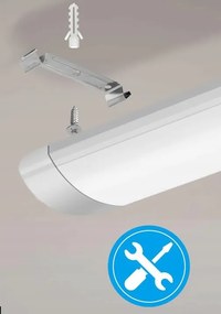 BERGE 4x LED garážová lampa 120cm 36W 3600lm černá 4500k