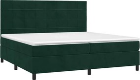 Box spring postel s matrací tmavě zelená 200x200 cm samet 3143046