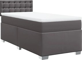 Box spring postel s matrací šedá 100x200 cm umělá kůže 3288410