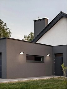 NV 9060206 Venkovní nástěnné svítidlo NOBU černý hliník a tvrzený skleněný difuzor silikonové těsnění LED 15W 3000K 220-240V IP65 - NOVA LUCE