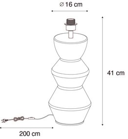 Designová stolní lampa černá keramika 16 cm bez stínidla - Alisia