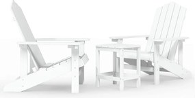 Zahradní křesla Adirondack se stolkem HDPE bílá 3095704