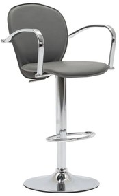 Petromila Barová stolička s područkami šedá umělá kůže