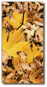 Skleněné hodiny vertikální  Příroda, listy, podzim, zlato
