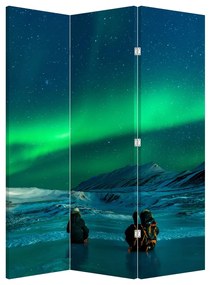 Paraván - Lidé u polární záře (126x170 cm)