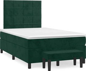 Box spring postel s matrací tmavě zelená 120 x 200 cm samet 3137836