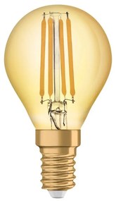 Zlatá LED žárovka E14 4 W VINTAGE CLASSIC P, teplá bílá