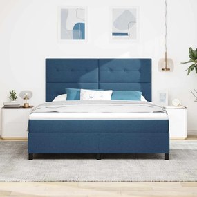 Postel s boxspringem s čelo Modrá 180 x 200 cm textil 3339412