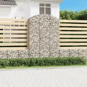 Klenutý gabionový koš 150 x 30 x 220/240 cm pozinkované železo 153451