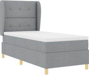 Postel s boxspringem s čelo Světle šedá 200 x 80 cm textil 3340718