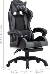 vidaXL Herní židle s podnožkou umělá kůže [287990] Barva: Zlatá a černá