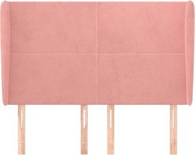 Čelo postele typu ušák růžové 147x23x118/128 cm samet 3117729