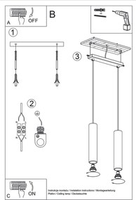 Sollux Lighting Závěsná lampa LAGOS 2 leštěné zlato