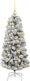 Umělý Skládací Vánoční Strom 150 LED Zelená a bílá 120 cm 3395581