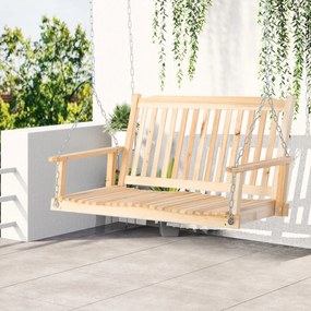 Zahradní houpačka Outsunny pro 2 osoby, lavice z masivního dřeva, závěsná lavice na terasu, 117 x 69 x 60 cm, rustikální design | Aosom.de
