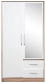 SMART sb | šatní skříň SRL3 + zrcadlo | 100 cm | sonoma/bílá