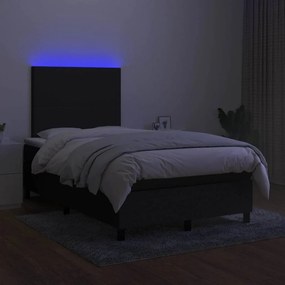 Box spring postel s matrací a LED černá 120x190 cm textil 3270185