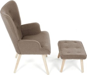 Relaxační křeslo AK-319 BR2, látka bouclé, hnědá (67 x 76) cm zelená