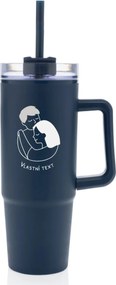 Personalizovaná cestovní termoska s průhledným víčkem - pár v objetí