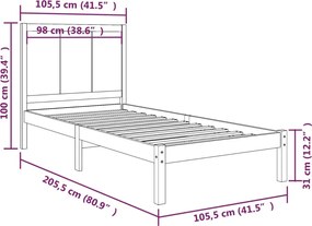 vidaXL Rám postele masivní borovice 100 x 200 cm [3105720] Barva: medová hnědá