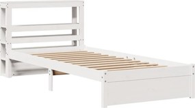 Rám postele s čelem bílý 75 x 190 cm masivní borovice 3305980