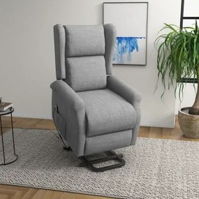 HOMCOM Relaxační křeslo, pomůcka při vstávání, polohovací funkce, do 200 kg, 72,5x94x109 cm, šedé
